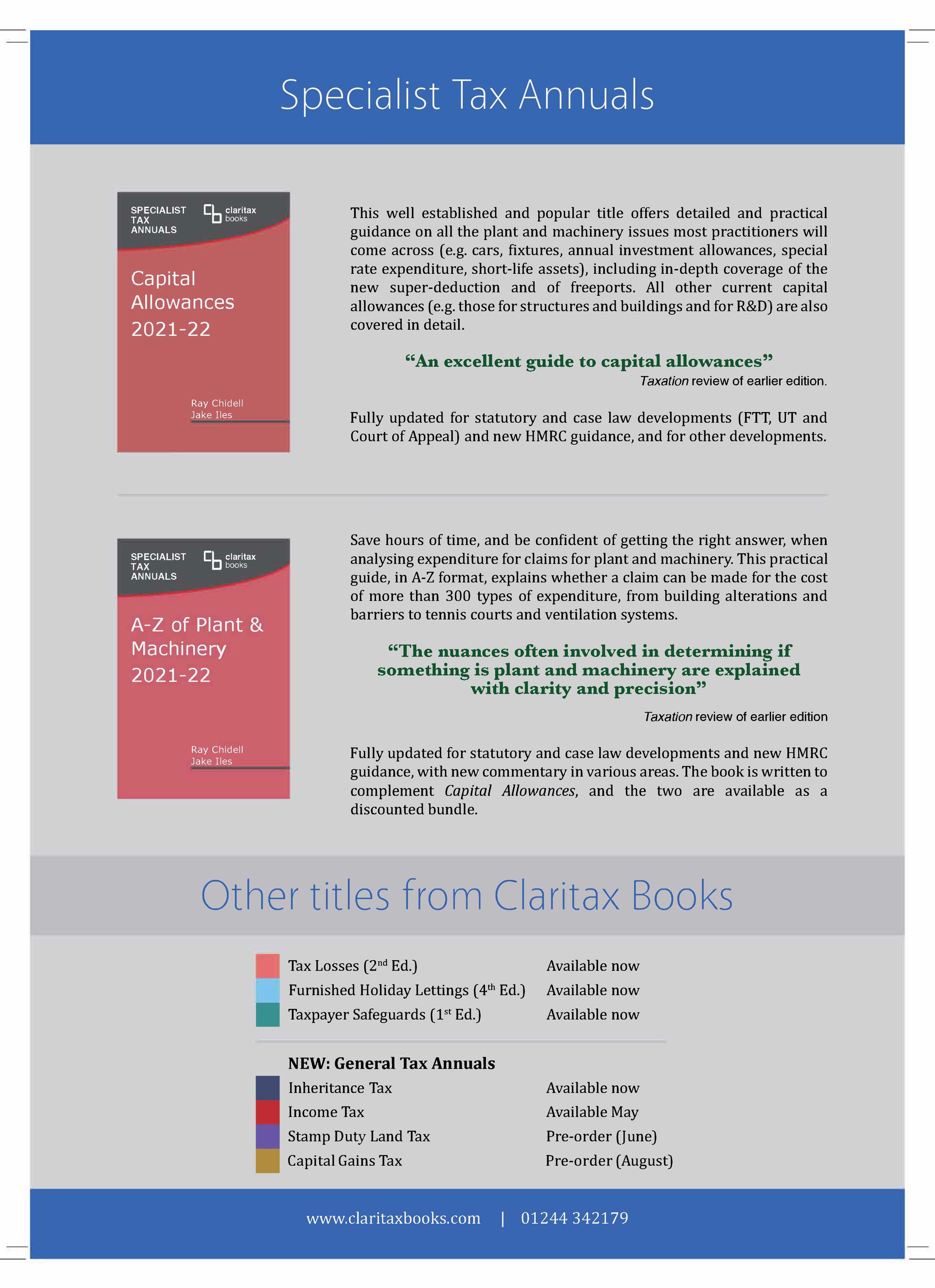 Claritax Books May 2021 | Tax Adviser