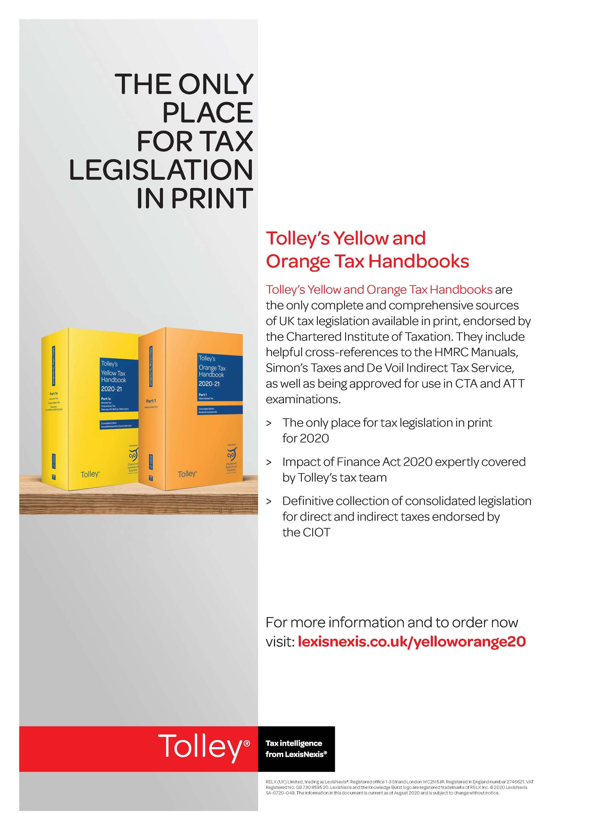 Tolley's Yellow and Orange Tax Handbooks | Tax Adviser